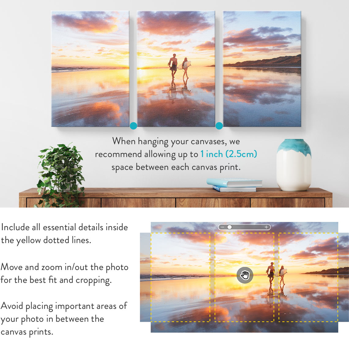 Split Canvas 30x30cm - Set of 3 | Split Canvas Sets | Canvas & Home Decor | Huggiesau AU